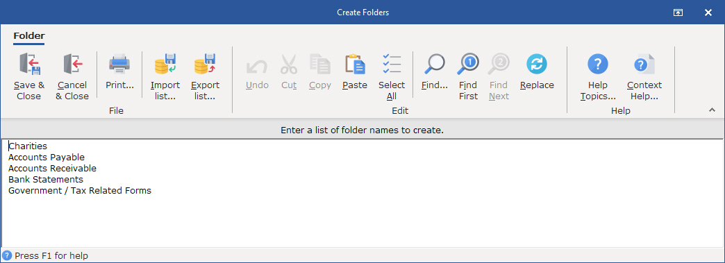 Create Folder Structure