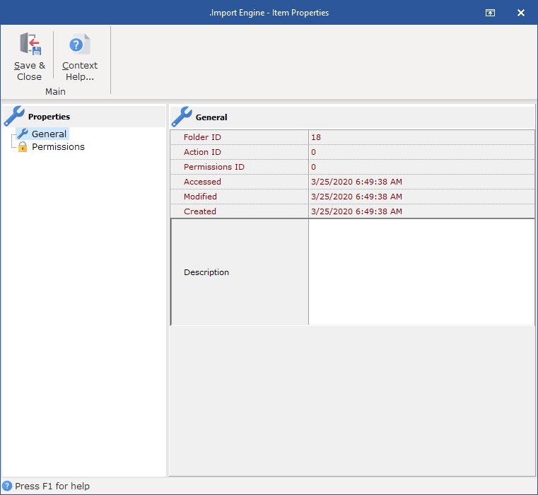 Import Engine Properties